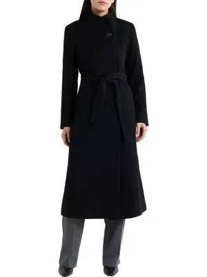 Fleurette Tatiana Belted Wool Coat - Black