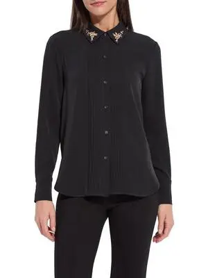 Lyssé Embellished Button-up Shirt - Black
