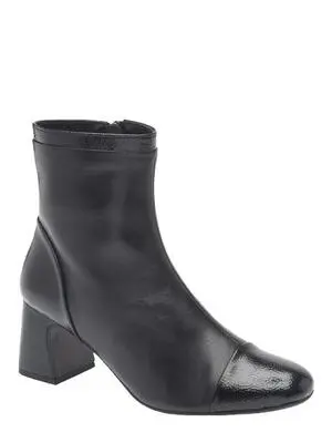 Regarde Le Ciel Mya Leather Block Heel Bootie Twinkle/nappa Black
