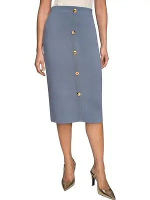 Donna Karan New York Knit Pencil Skirt With Button Detail - Tempest