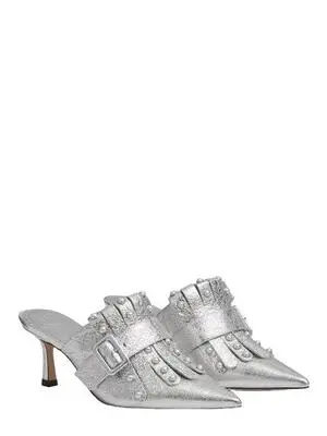 LK BENNETT Studded Mules - Silver