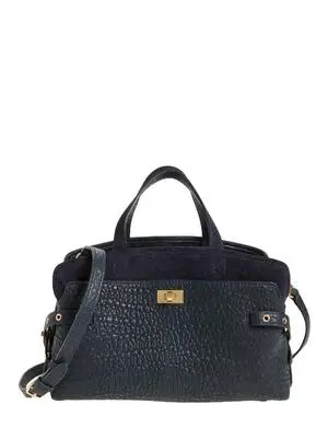 ANYA HINDMARCH Small Wilson Eyelet Grained Leather And Suede Tote - Marine