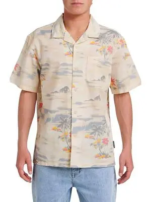 Quiksilver Tropical Surf Cotton & Linen Camp Shirt - Birch