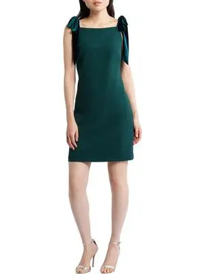 Vince Camuto Velvet Bow Stretch Crepe Dress - Green