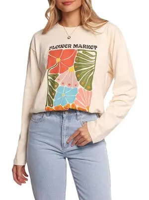 PETAL & PUP Flower Market Long Sleeve Graphic T-shirt - Cream