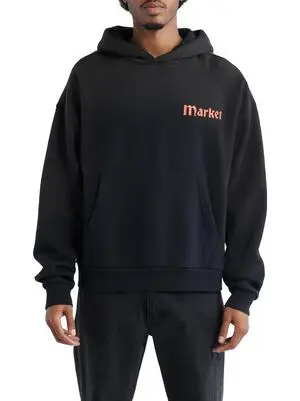 MARKET Graphic Relaxed Fit Hoodie - Pirate Black