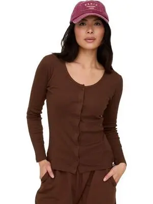 TURTLEDOVE LONDON Organic Cotton Nora Long Sleeve Top - Brown
