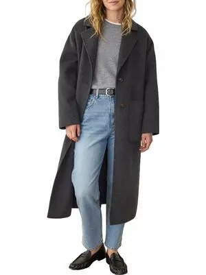 Marine Layer Colette Oversize Longline Coat - Charcoal Heather