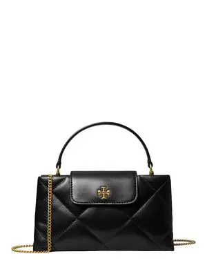 Tory Burch Kira Diamond Quilted East-West Top Handle Bag Black