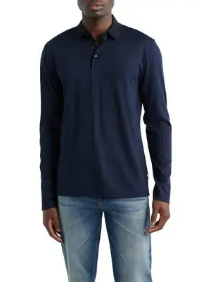 BOSS Pado 110 Long Sleeve Wool Polo Dark Blue