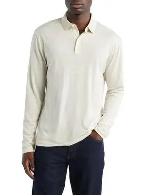 BOSS Pado 110 Long Sleeve Wool Polo Open White