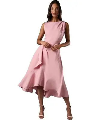 Coast Waterfall Crepe Midi Dress Blush
