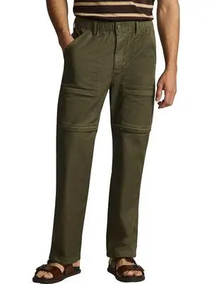 LANDS' END Zip-Off Comfort Waist Twill Pants Forest Moss