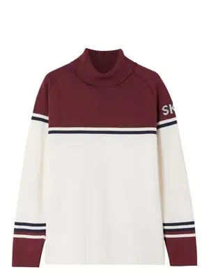Falke Striped Intarsia-knit Wool-blend Turtleneck Sweater - White