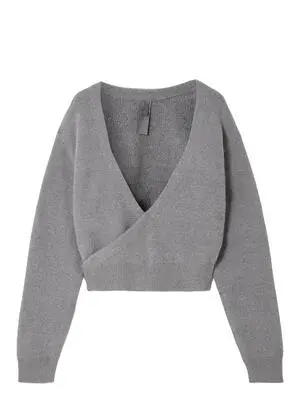 SKIMS Textured Knit Wrap Sweater - Gray