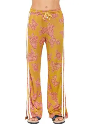 The Upside Floral-stripe Trousers - Yellow