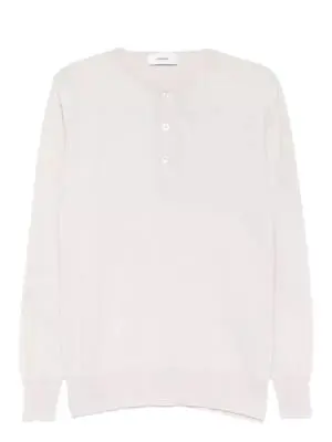 LARDINI Buttoned Sweater - Neutrals