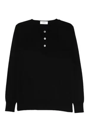 LARDINI Buttoned Sweater - Black
