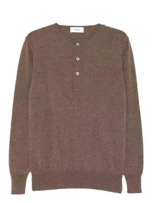 LARDINI Buttoned Sweater - Brown