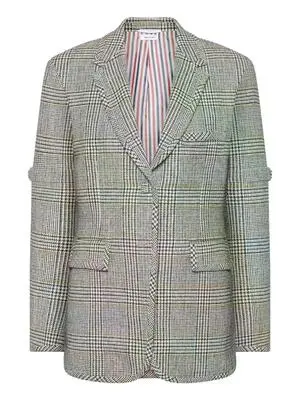 Thom Browne Hunting Tweed Armband Blazer - Black