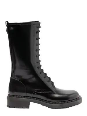 Casadei 30mm Wizzard Lace-up Leather Boots - Black