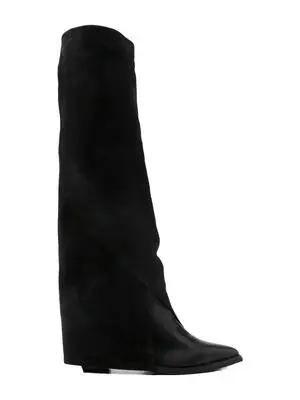 JULIE DEE 85mm Suede Boots - Black