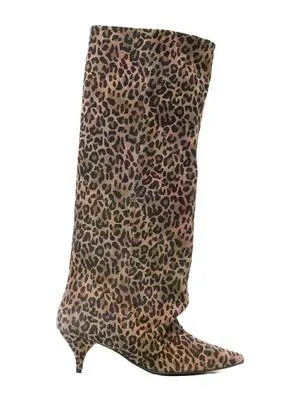 ALCHIMIA 60mm Animal-print Knee High Boots - Brown