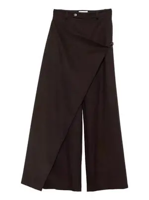 THE NINA STUDIO Wrap-design Trousers - Brown