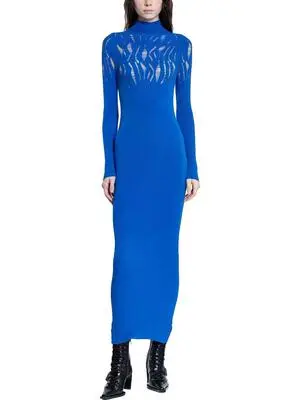 SSHEENA Turtleneck Maxi Dress - Blue