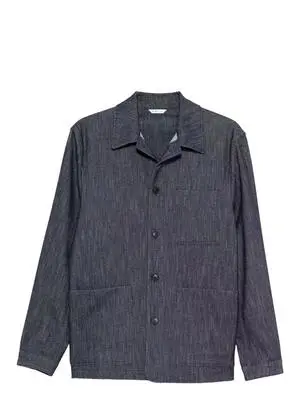 MANUEL RITZ Patch-pocket Shirt Jacket Blue