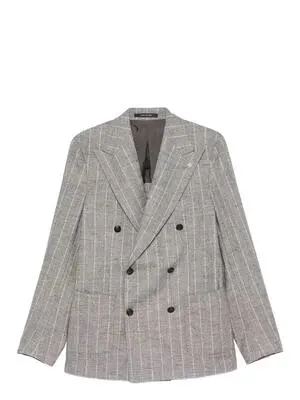 Tagliatore Striped Double-breasted Blazer - Grey