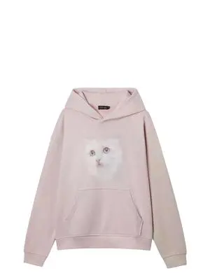 TOUT A COUP Graphic Print Hoodie - Pink
