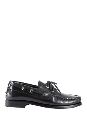 AeydĒ Eyelet Lace-up Loafers - Black