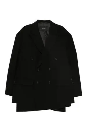 SONGZIO Exaggerated Double-breasted Blazer - Black