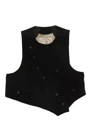 ZIGGY CHEN Asymmetric Waistcoat - Black