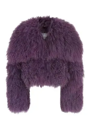 Attico Fur Long-sleeved Jacket - Purple