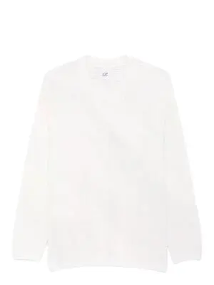 C.P. COMPANY Round-neck Textured Knit Sweater - White