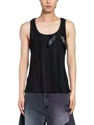 Simone Rocha Ribbon Daisy Vest - Black