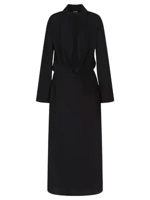 Giorgio Armani Long-sleeve Midi Dress - Black