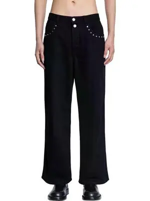 Alexander McQueen Five Pocket Jeans With Stud Embellishments - Black