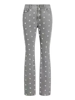 Cinq À Sept Studded Straight Leg Jeans - Grey