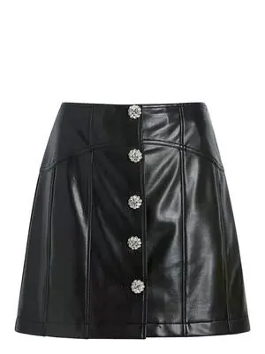 Cinq À Sept Claudia Vegan Leather Mini Skirt - Black