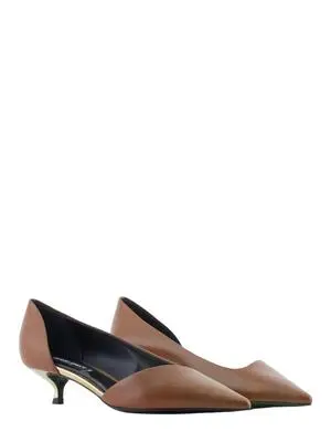 Giorgio Armani 35mm Cut-out Leather Pumps - Brown