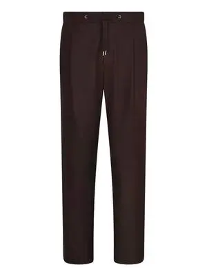 Giorgio Armani Drawstring Pleated Trousers - Brown