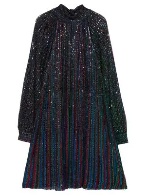 Missoni Striped Sequin-embellished Dress - Blue
