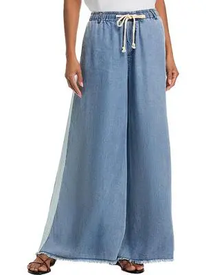 VINTAGE HAVANA Contrast Taping Chambray Pants