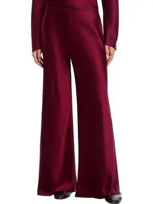 LESET Barb Bias Wide Leg Pants - Bordeaux