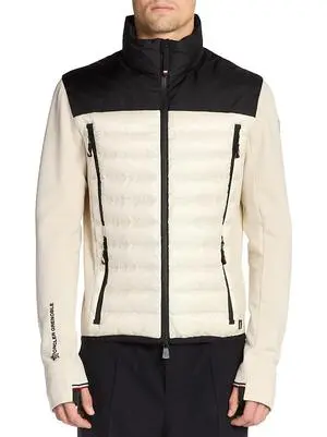 Moncler Quilted Down Cardigan - Light Beige