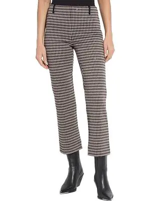 Lyssé Colleen Metallic Ankle Pants - Silver Foil Check