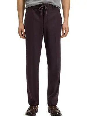 BOSS Tapered Fit Tech Flannel Jersey Jogger Pants - Dark Red